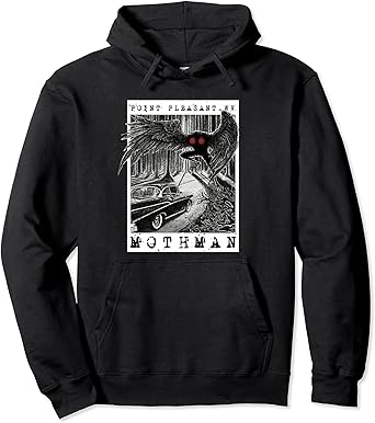 Amazon.com: Mothman Encounter - 1966 Point Pleasant Original Cryptid Art Pullover Hoodie ...